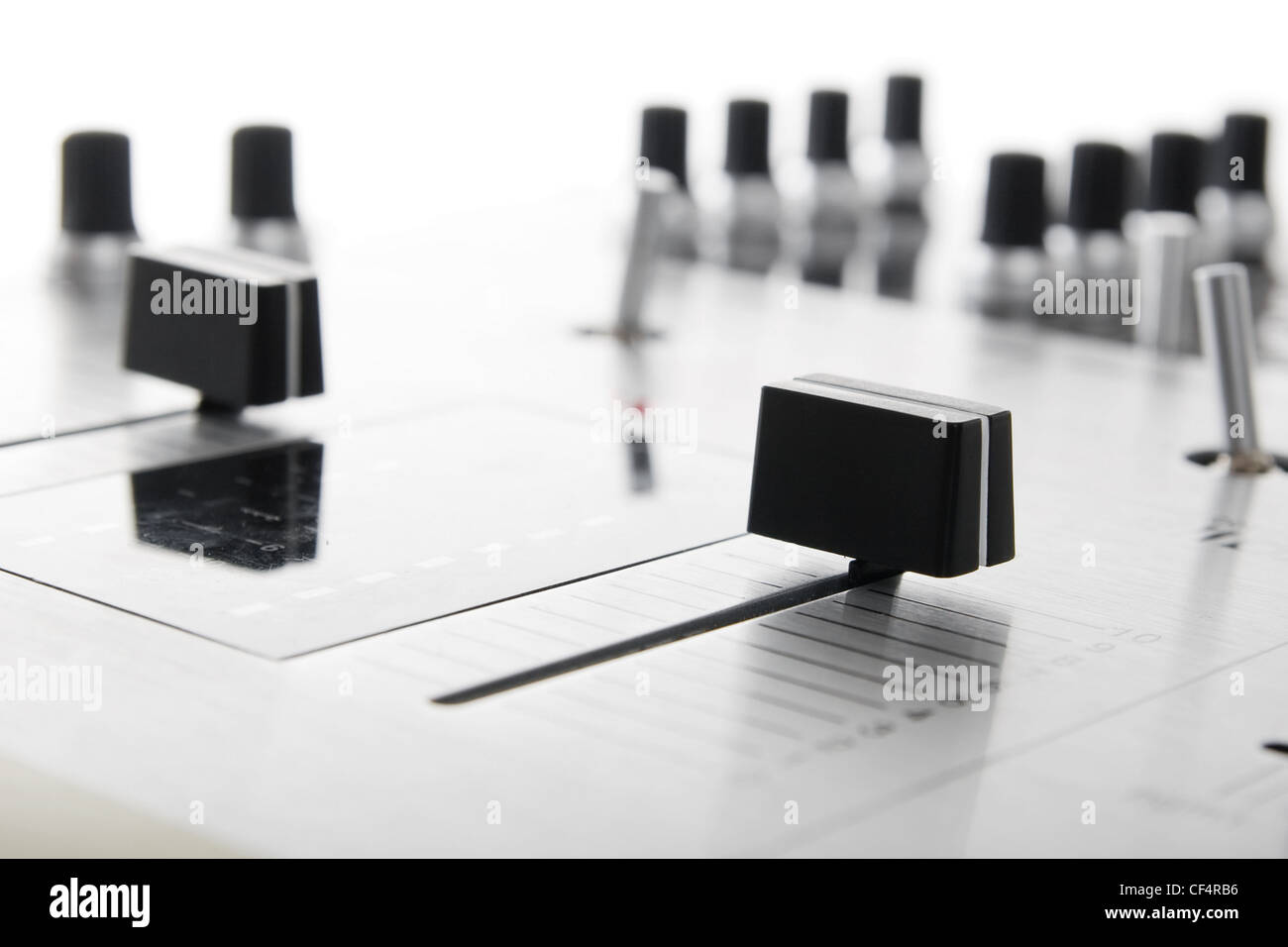 Faders on professional sound mixer Stock Photo - Alamy