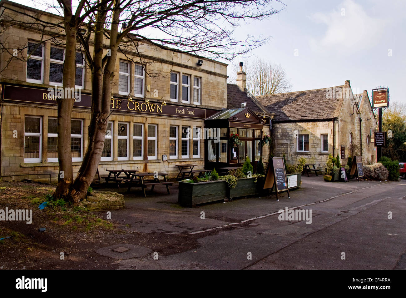 The Crown Bistro Pub Bathford Stock Photo - Alamy
