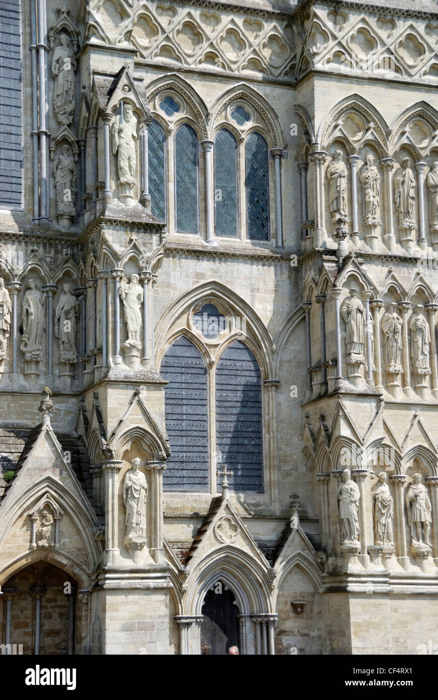 Close up of the West Front of Salisbury Cathedral Stock Photo - Alamy