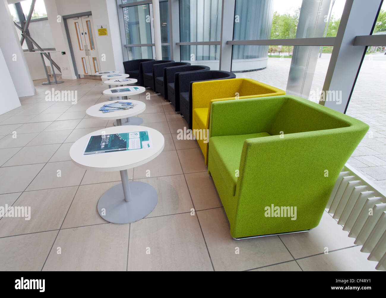 Seating area inside Northumbria University Stock Photo - Alamy