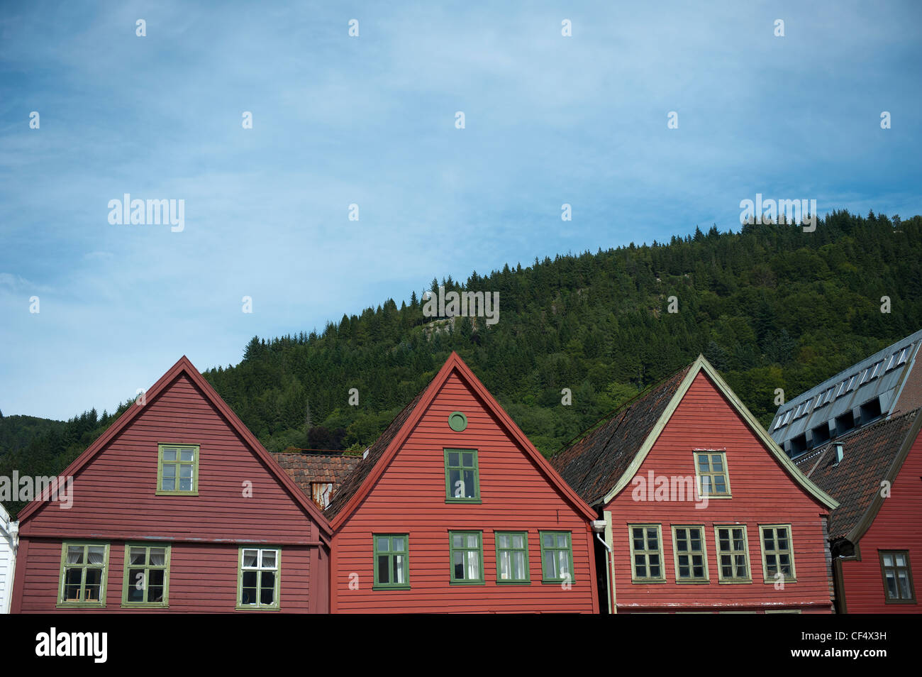 The Colourful Historic wooden houses of Bryggen/Bergen, Norway ...