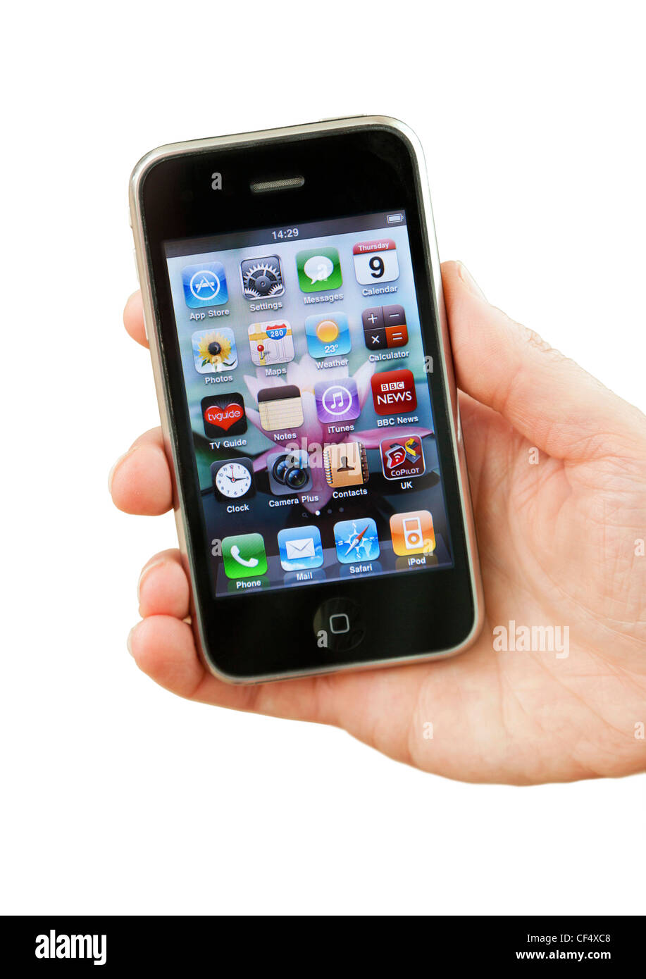 Iphone hand held hi-res stock photography and images - Alamy