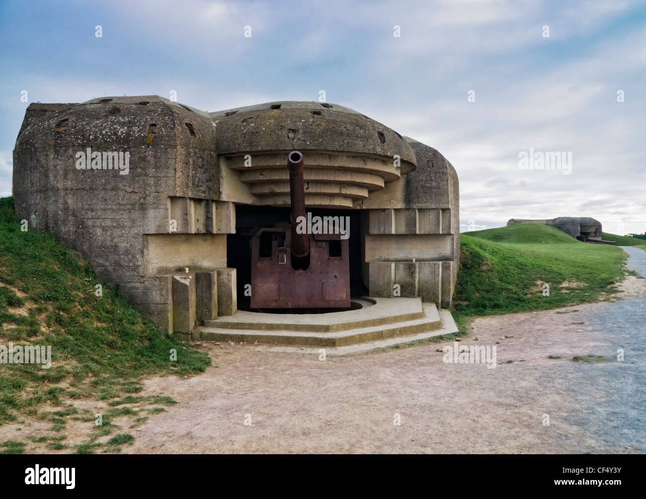 Normandy, France. German Naval Gun at the Longues sur mer costal ...