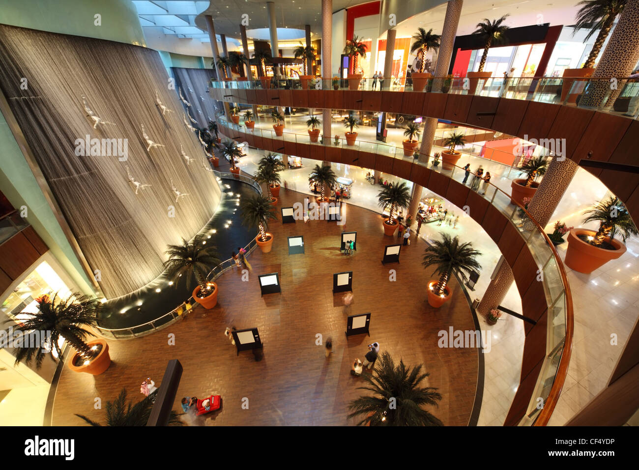 DUBAI APRIL 18: Interior View Dubai Mall one largest mall in world on ...
