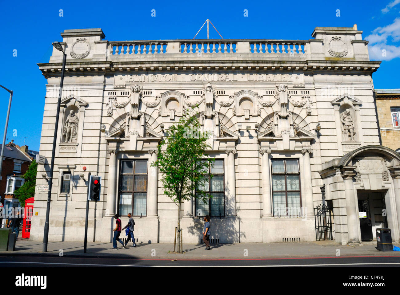 Islington Central Library in a grand building on the corner of Holloway ...