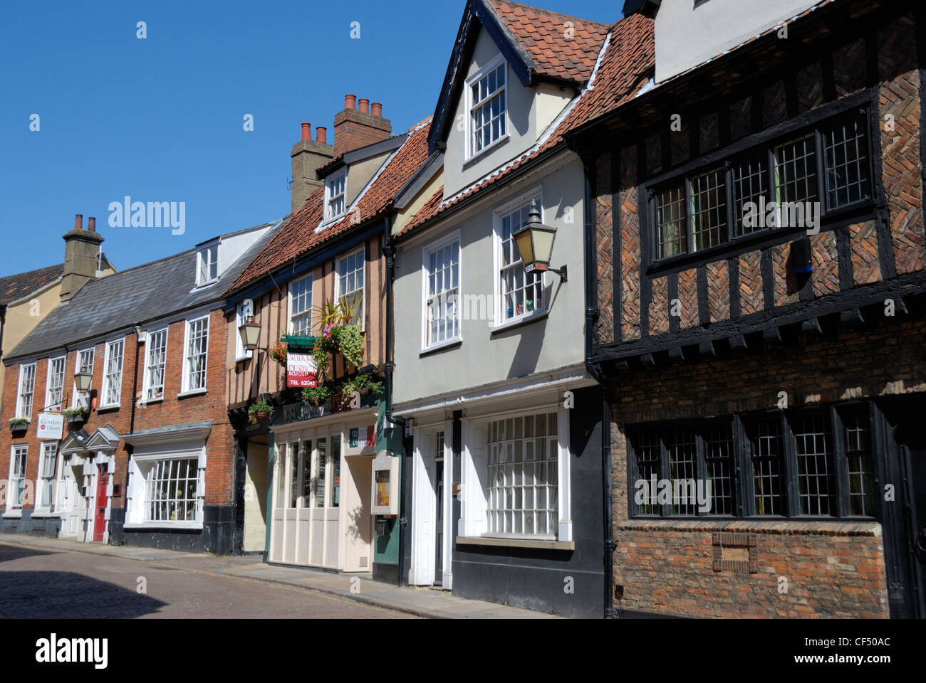 Princes Street, a historic area of Norwich with many buildings dating ...