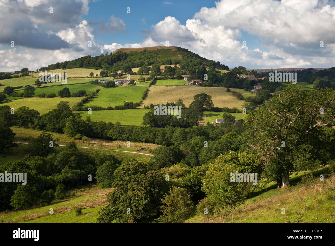 Hawnby Village under Hawnby Hill in the North York Moors National Park ...