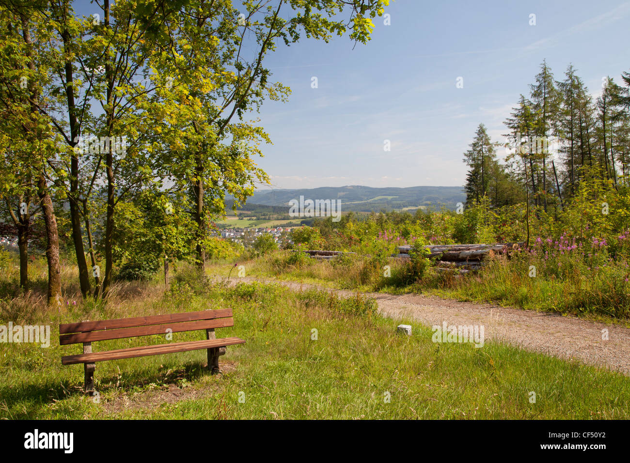 Höhenflug hiking trail on the Kohlberg hill, Neuenrade, Märkisches Land ...