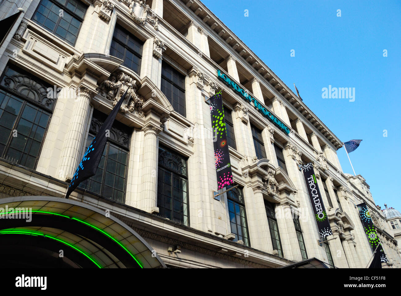 Exterior of the London Trocadero, an entertainment venue in the heart ...