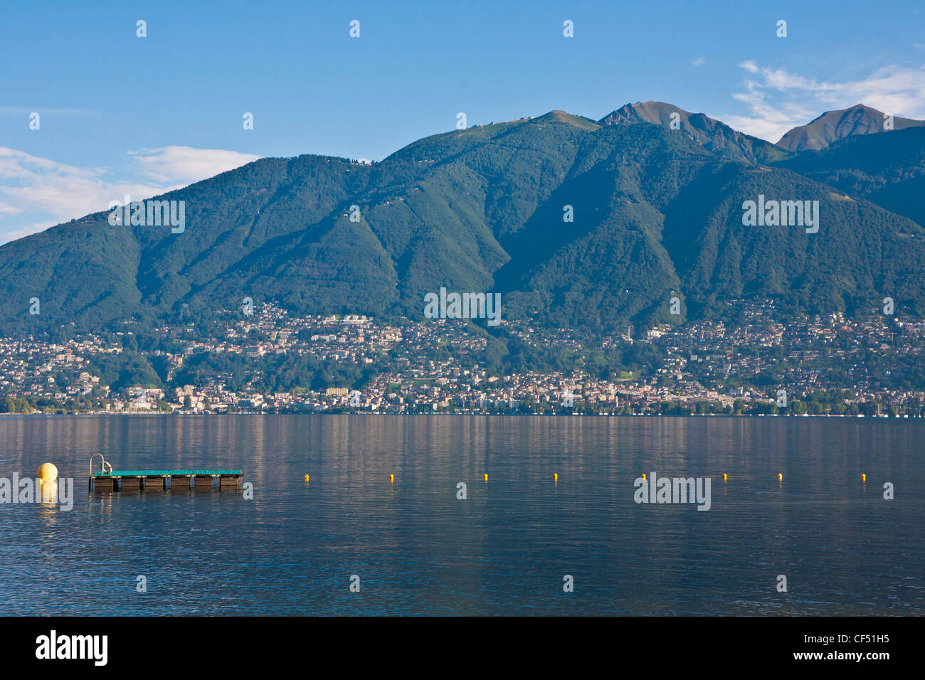 Switzerland, Ticino, View of Locarno with Lake Maggiore Stock Photo - Alamy