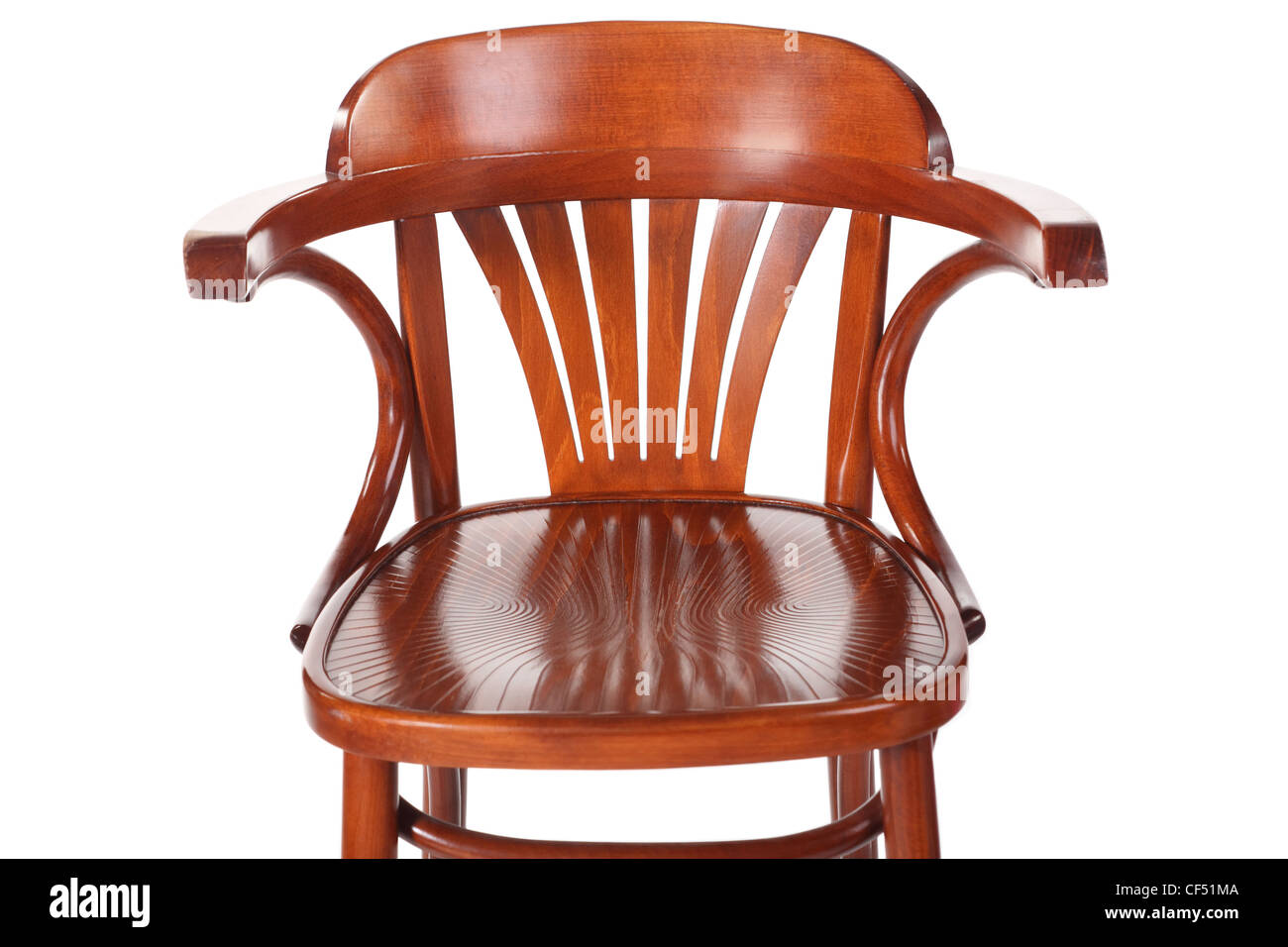 single old retro wooden chair with back. isolated Stock Photo - Alamy