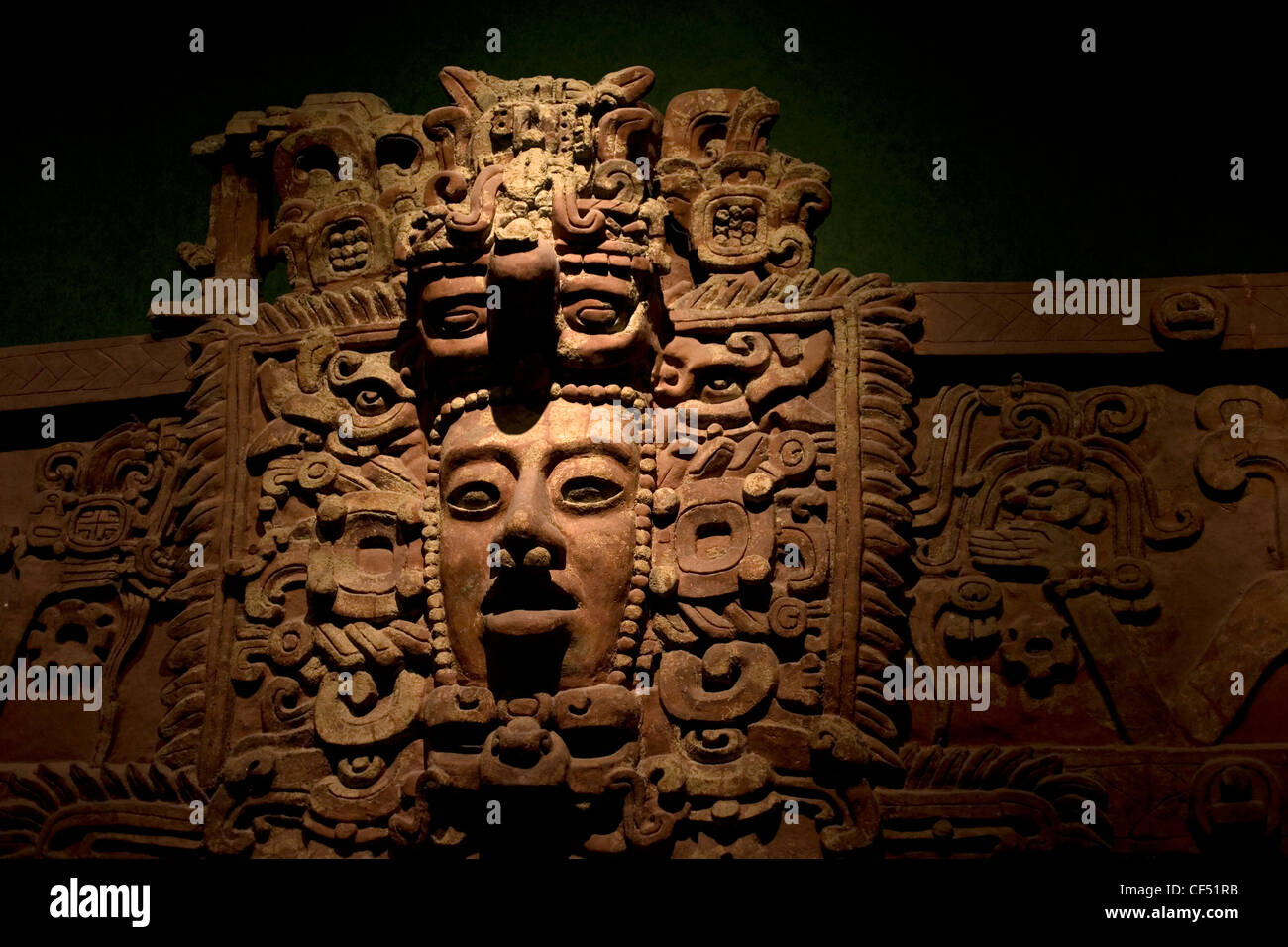 Detail of a Mayan plaster frieze in the National Museum of Anthropology ...