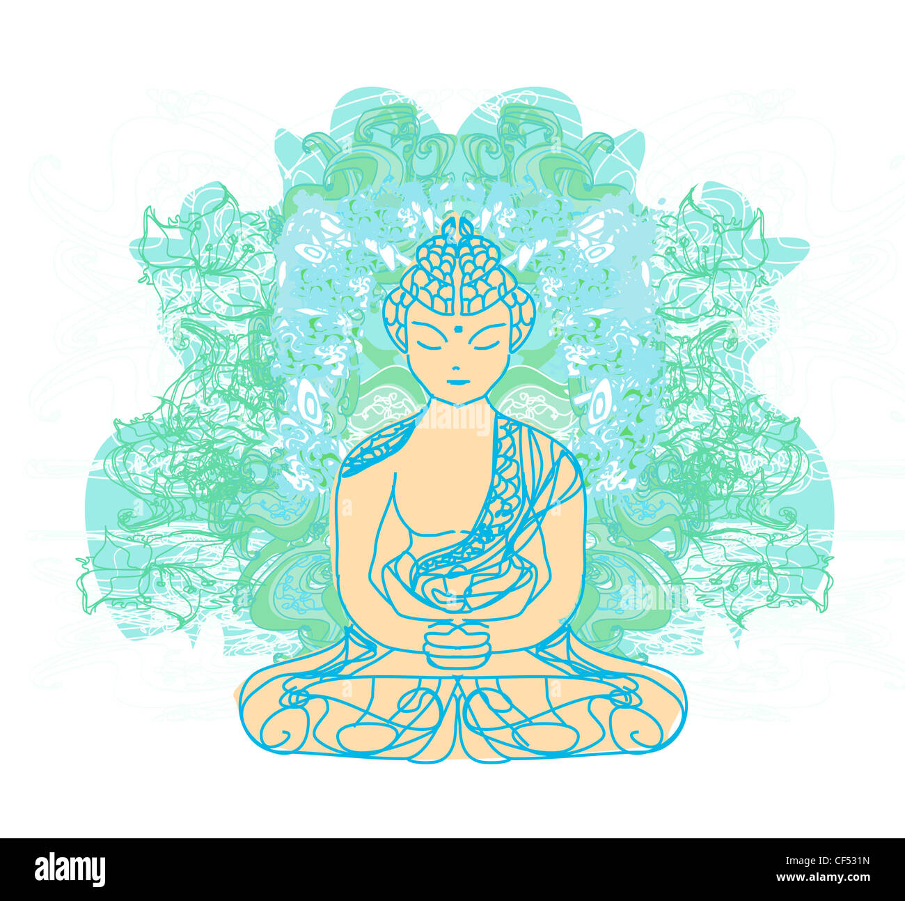 Vector of Chinese Traditional Artistic Buddhism Pattern Stock Photo - Alamy