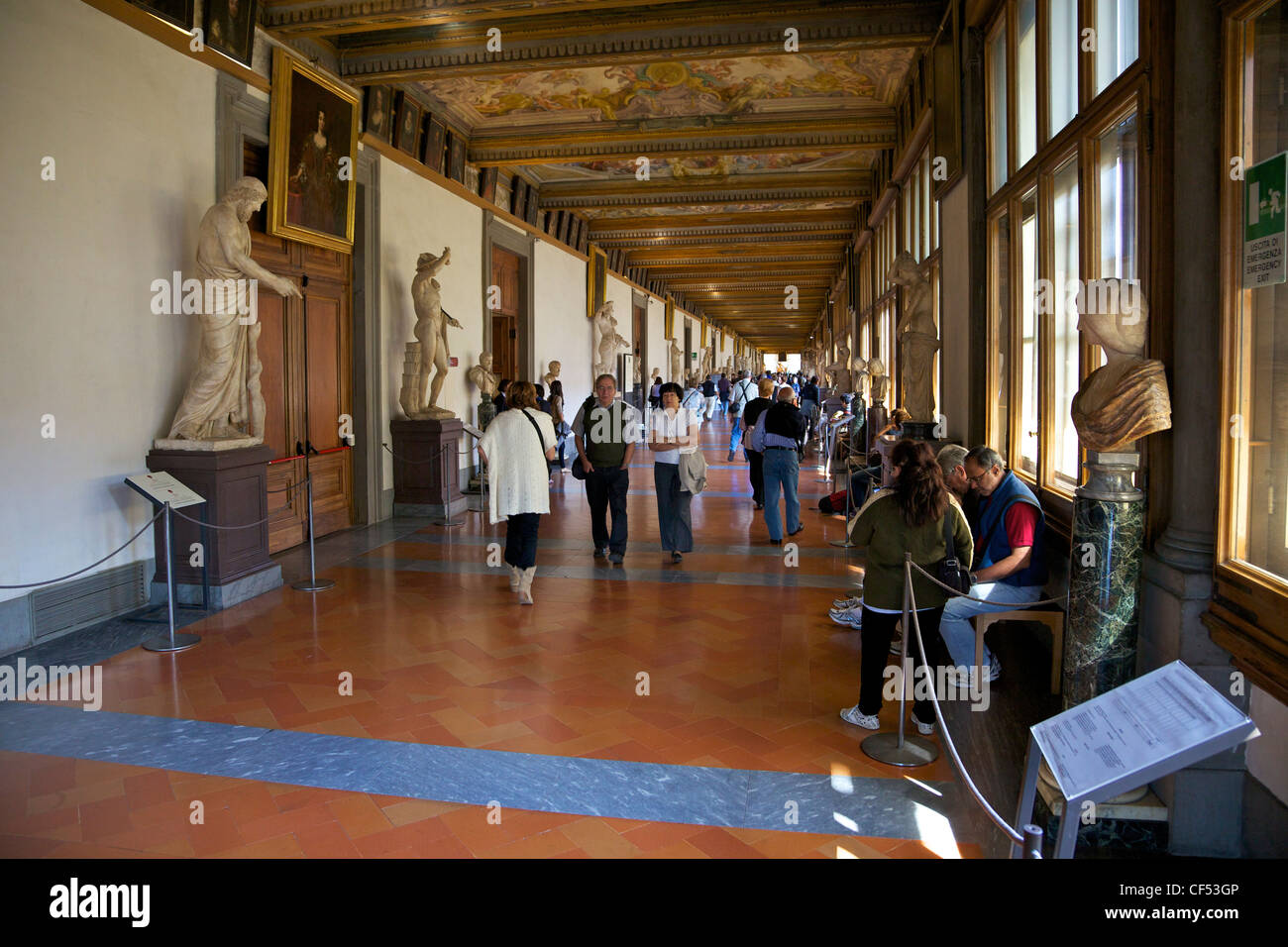 Interior of the Uffizi Gallery, Florence, Tuscany, Italy, Europe Stock Photo - Alamy