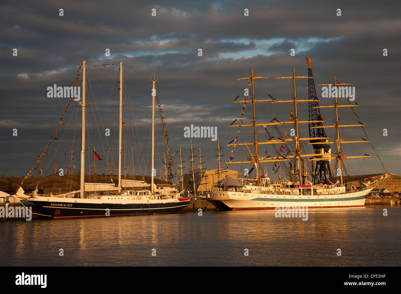 Tall Ships berthed at Victoria Dock, Hartlepool as part of the 2010 ...
