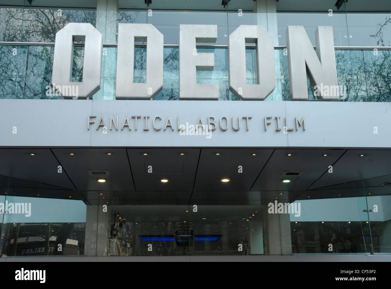 Exterior view of the entrance to the Odeon cinema in Leicester Square ...