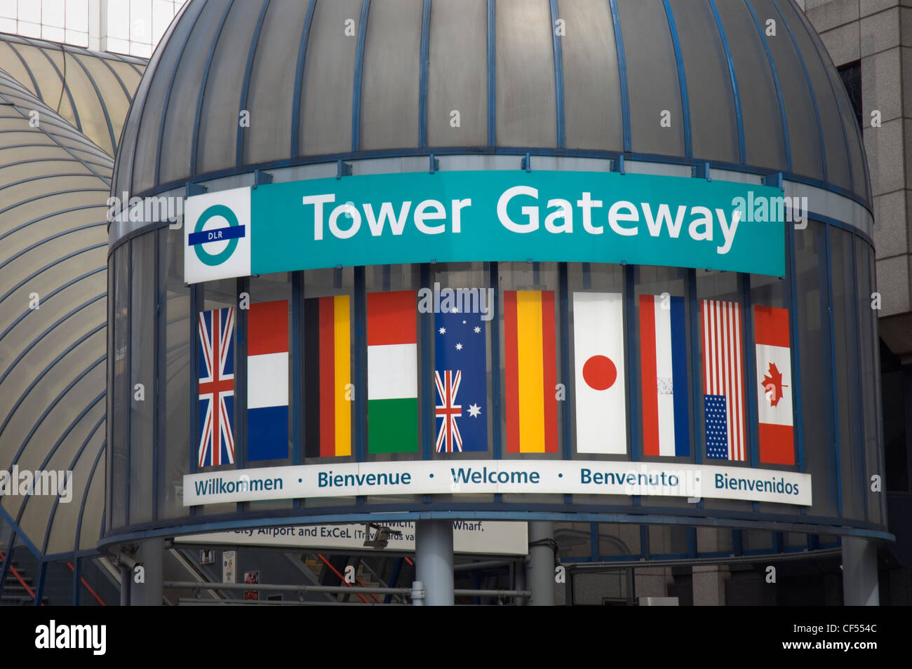 The entrance to Tower Gateway DLR Station near the Tower of London ...