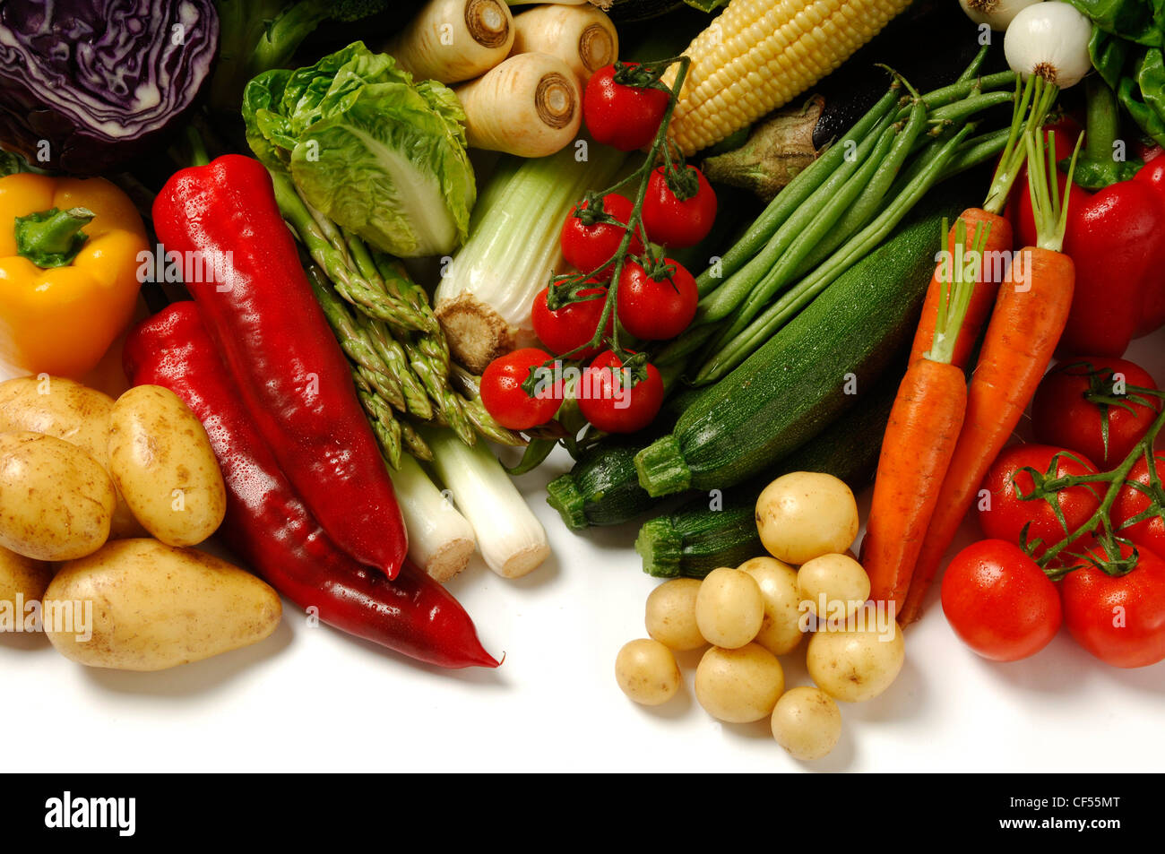 Large selection of vegetables including leeks, red cabbage, parsnips ...