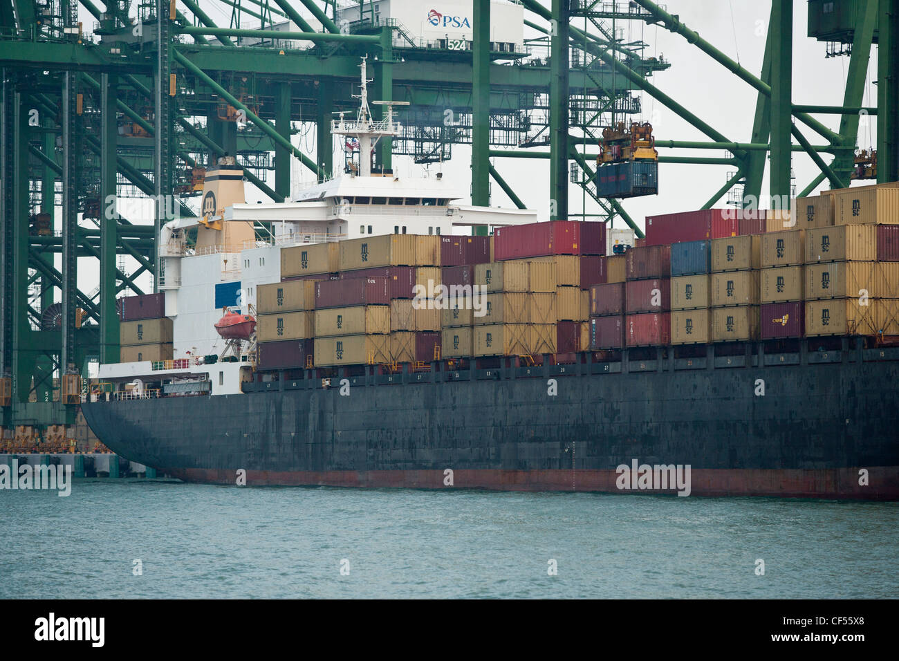 Container ships are seen moored at the Pasir Panjang terminal of the ...