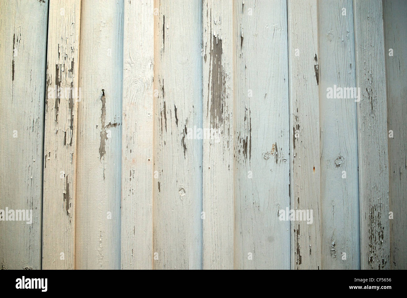 White painted wooden panel wall, with chipping paint Stock Photo - Alamy