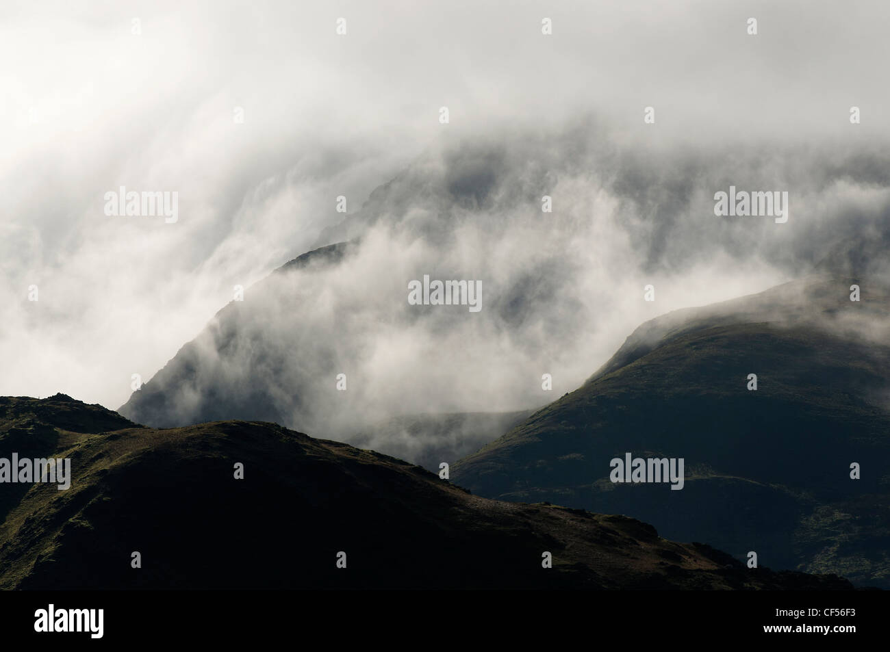 The Snowdon massif and clearing clouds Stock Photo - Alamy