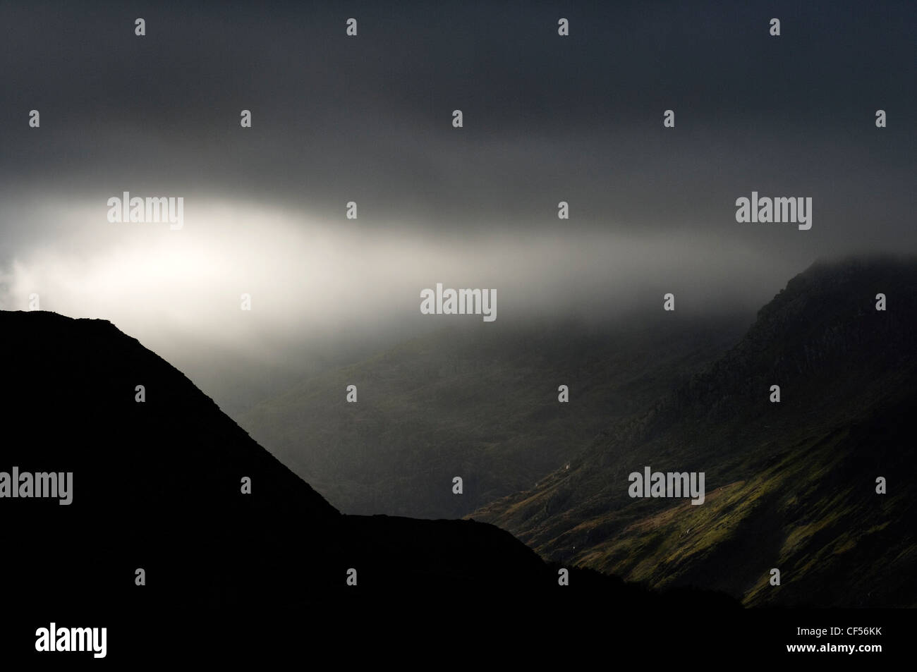The Llanberis Pass and the Snowdon hills Stock Photo - Alamy