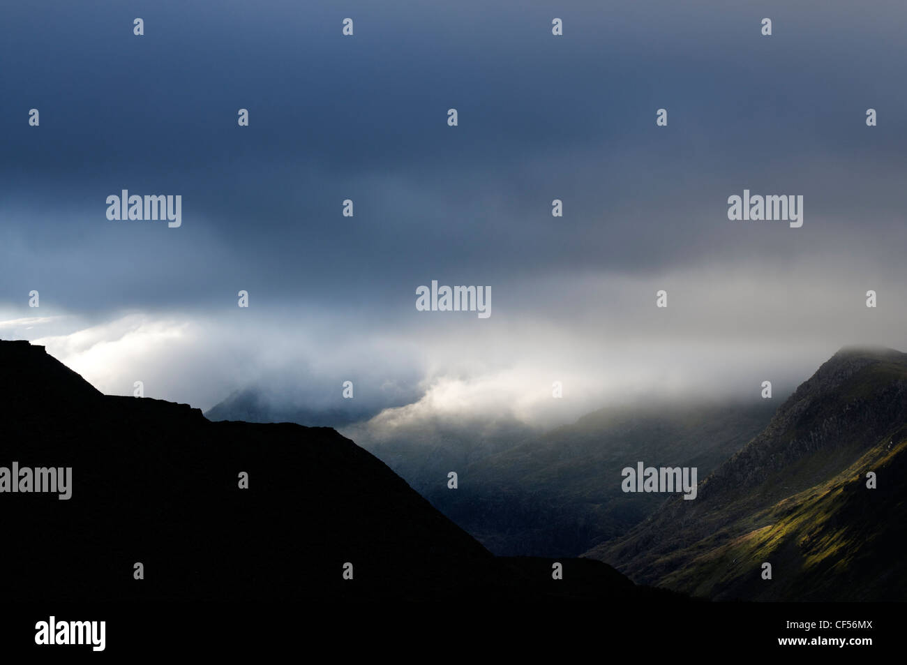 The Llanberis Pass and the Snowdon hills Stock Photo - Alamy