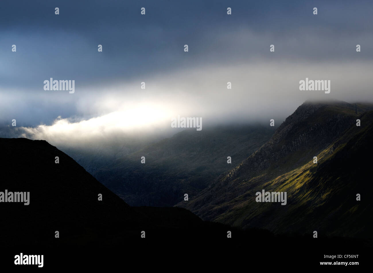 The Llanberis Pass and the Snowdon hills Stock Photo - Alamy