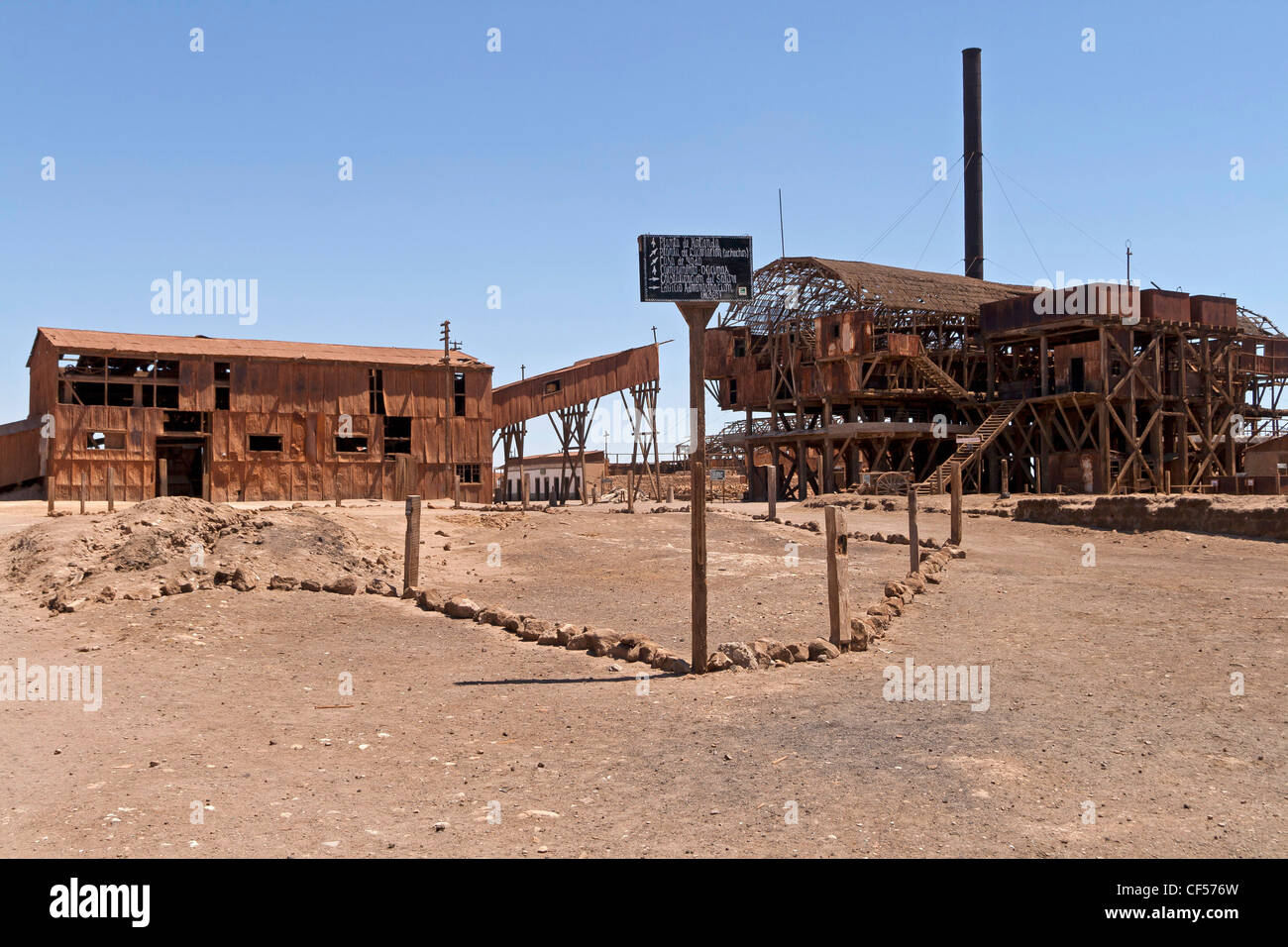 Santa Laura saltpeter works (UNESCO world heritage), Chile, old ghost ...