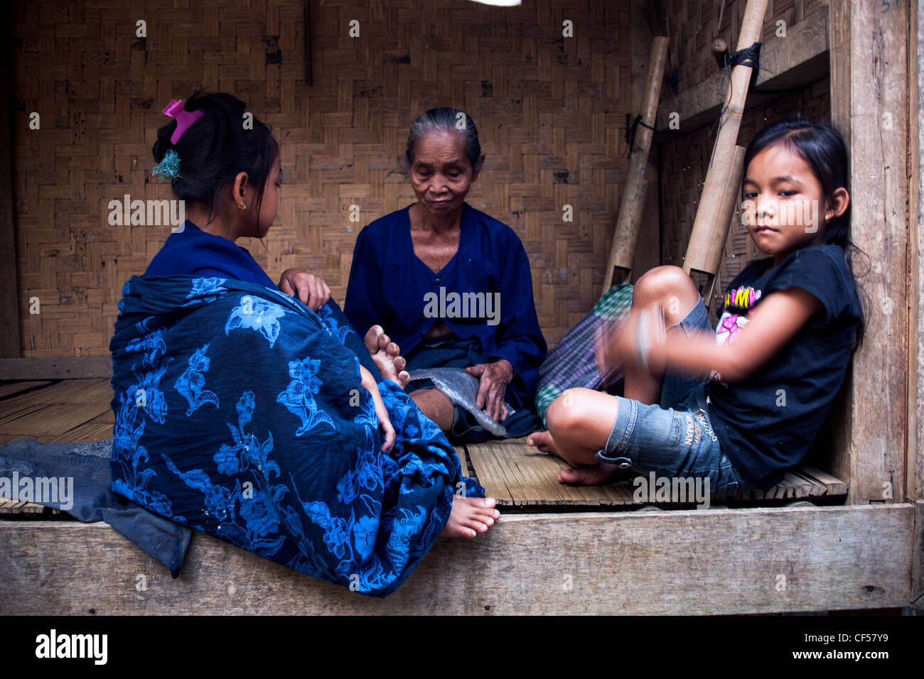 Sitting on the porch, Gajeboh village, Banten province, Indonesia Stock ...