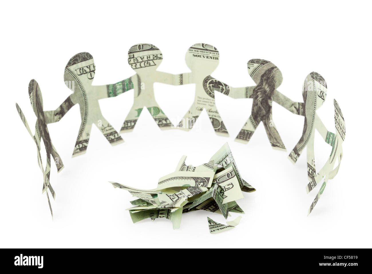 dollars little people cutouts dance in half ring around cut off slices ...
