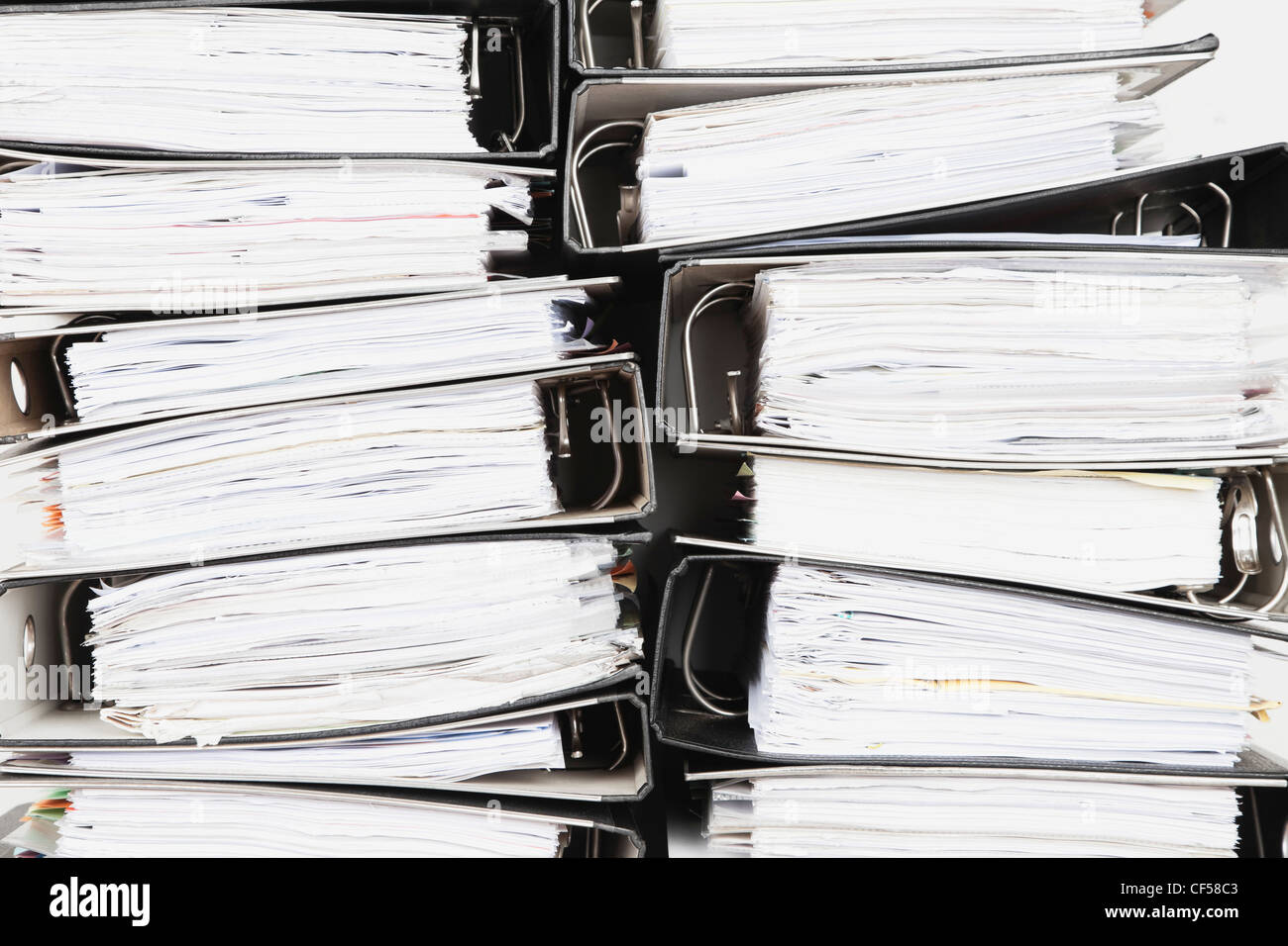 Piled of office files, close up Stock Photo - Alamy