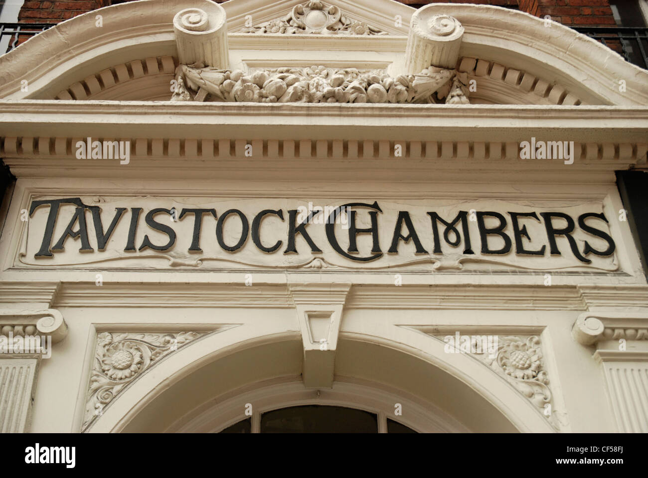 Tavistock Chambers sign above entrance in Bloomsbury Way Stock Photo ...