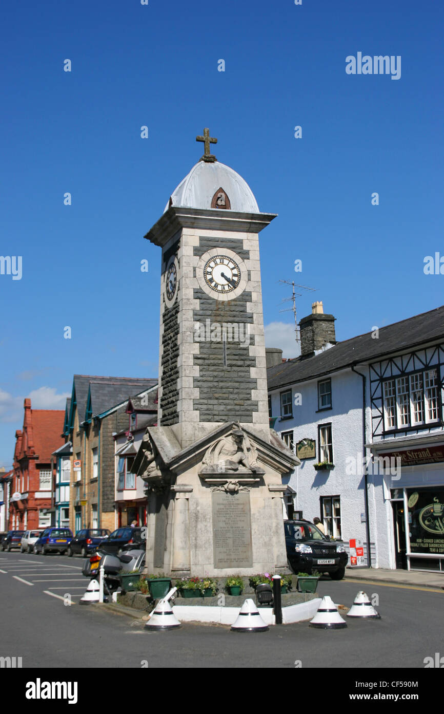 Clock Tower and war memorial Rhayader Powys Wales UK Stock Photo - Alamy