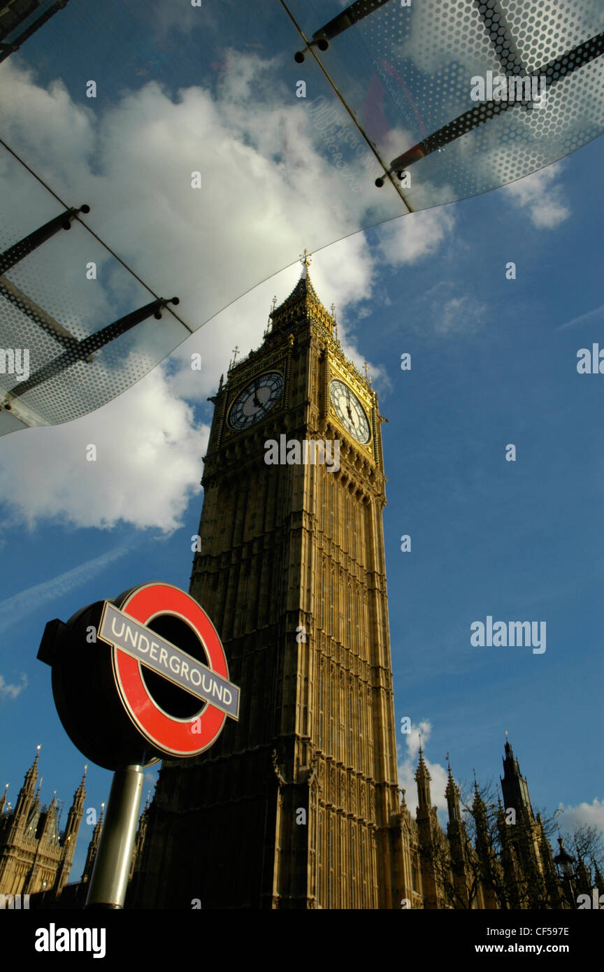 Big Ben seen from Westminster underground station entrance Stock Photo ...