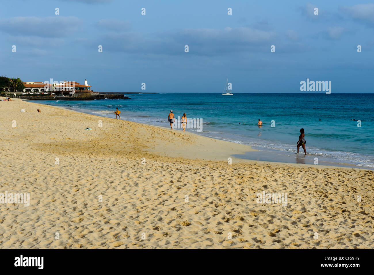 Beach of Santa Maria, Island Sal, Cape Verde Islands, Africa Stock ...