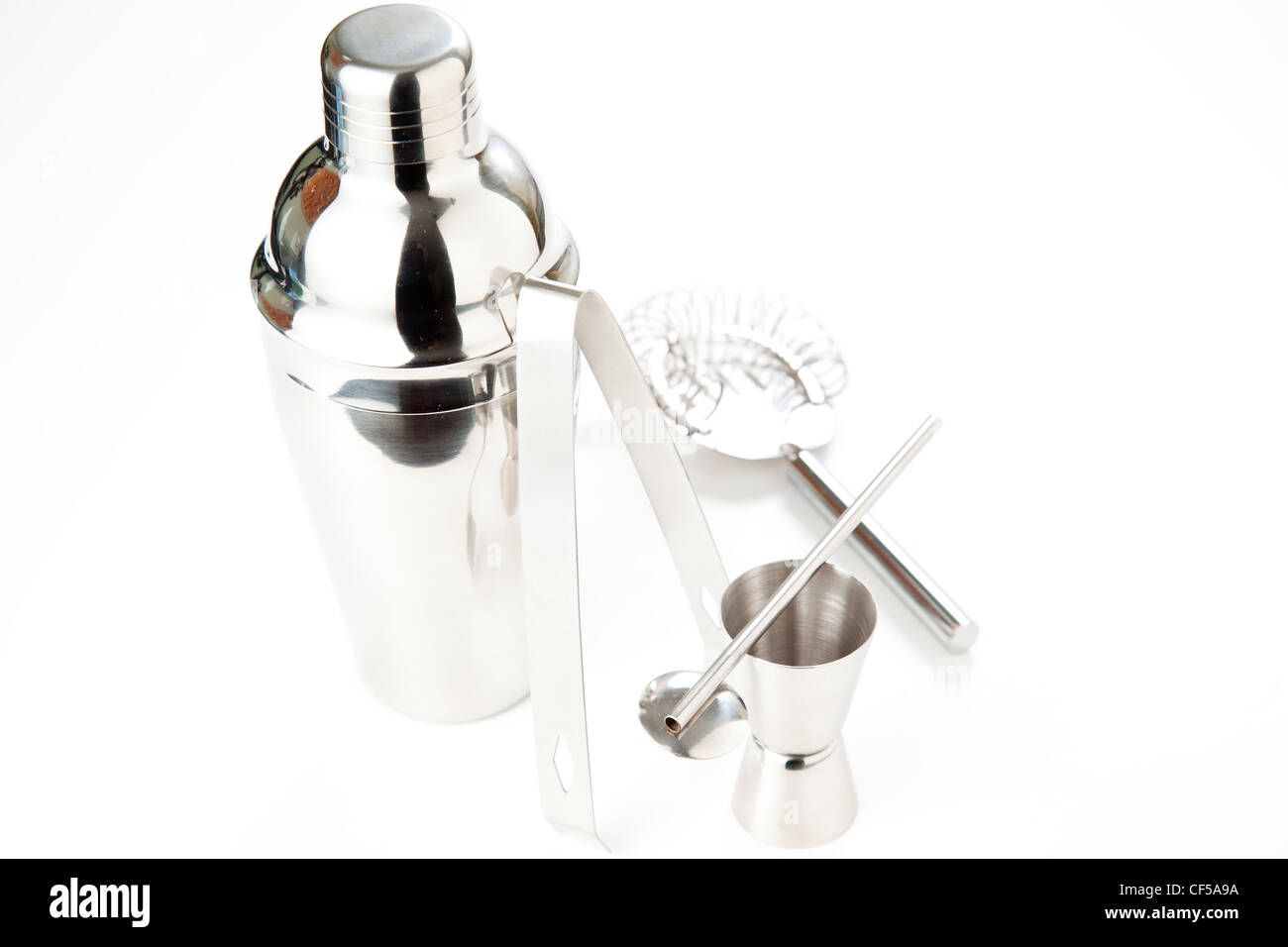 set of shiny aluminum shaker Stock Photo - Alamy