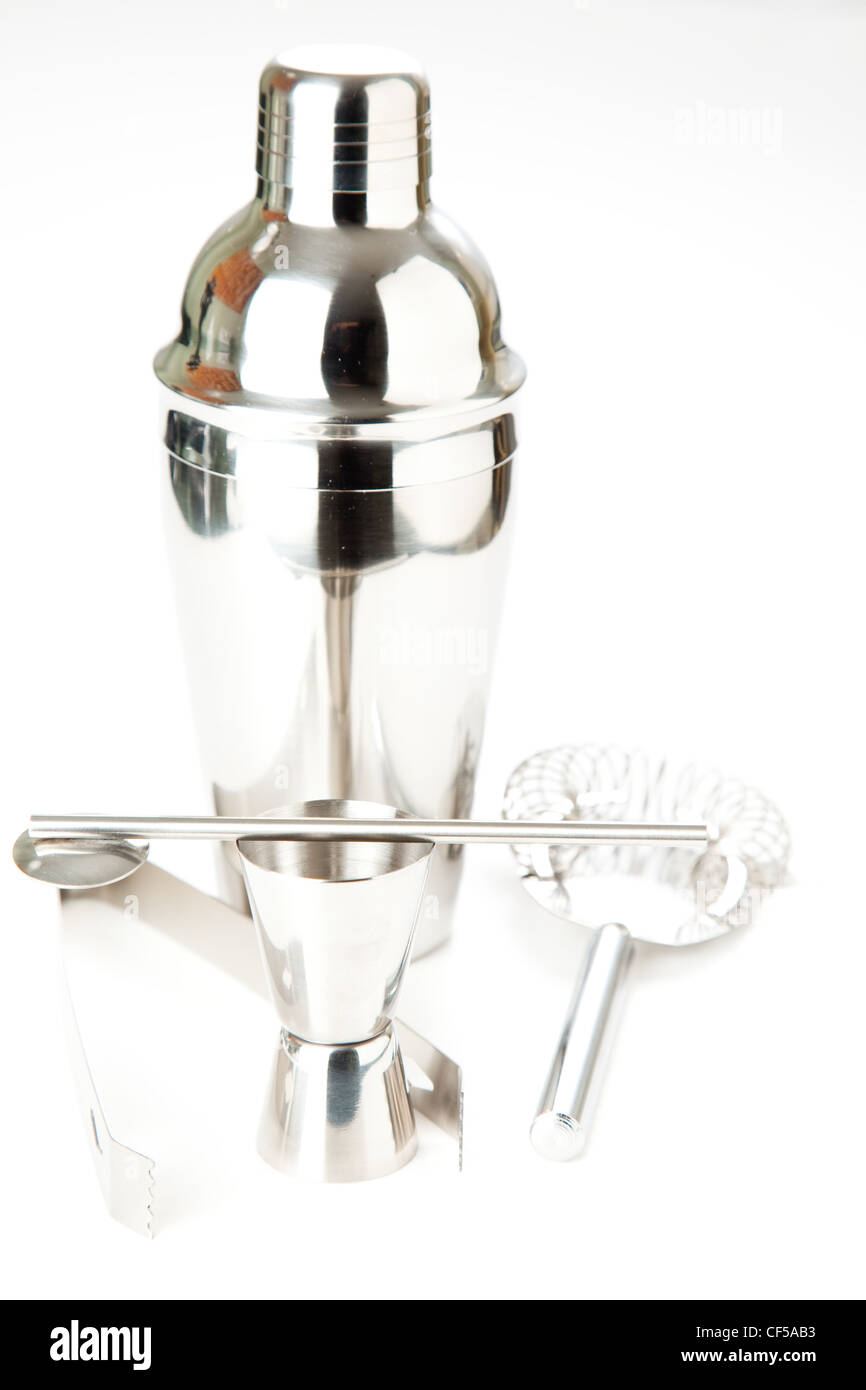 set of shiny aluminum shaker Stock Photo - Alamy