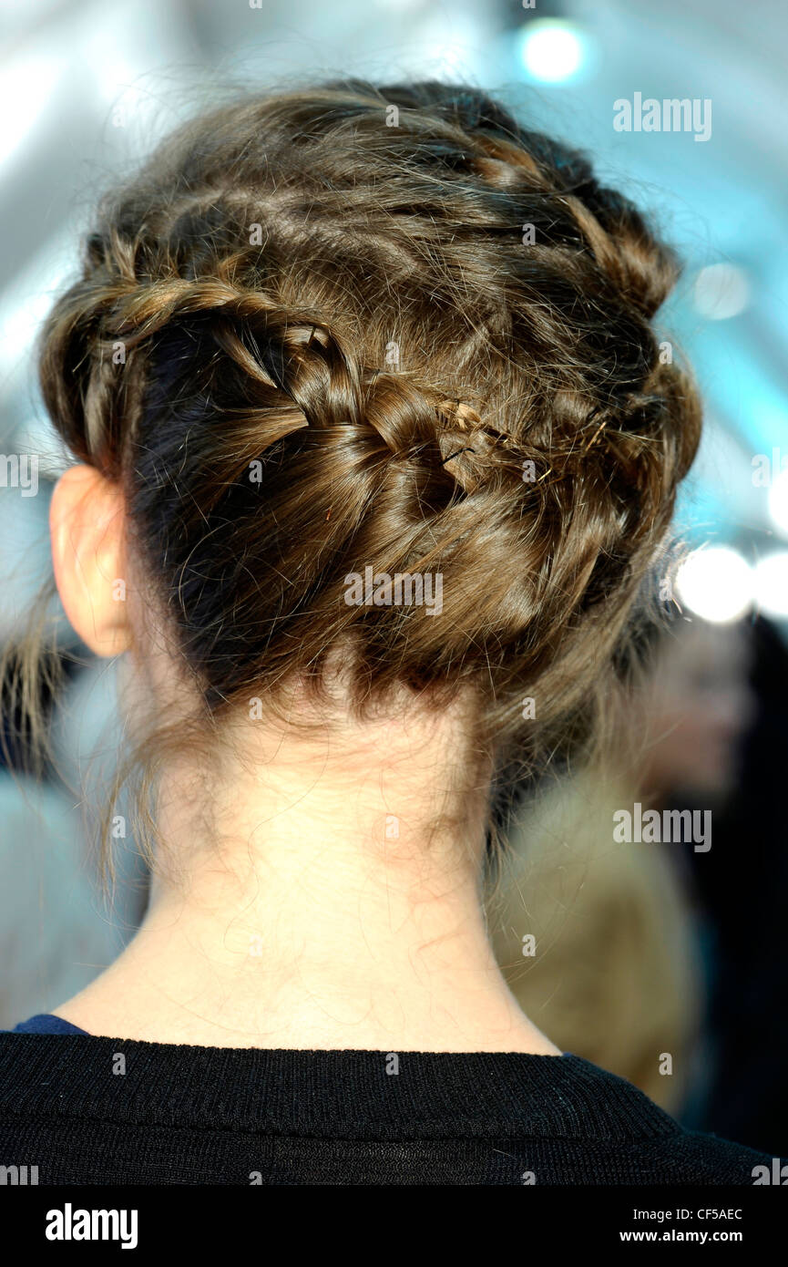 French plait model hi-res stock photography and images - Alamy