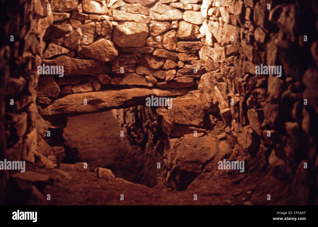 Dowth passage grave - internal passage Stock Photo - Alamy