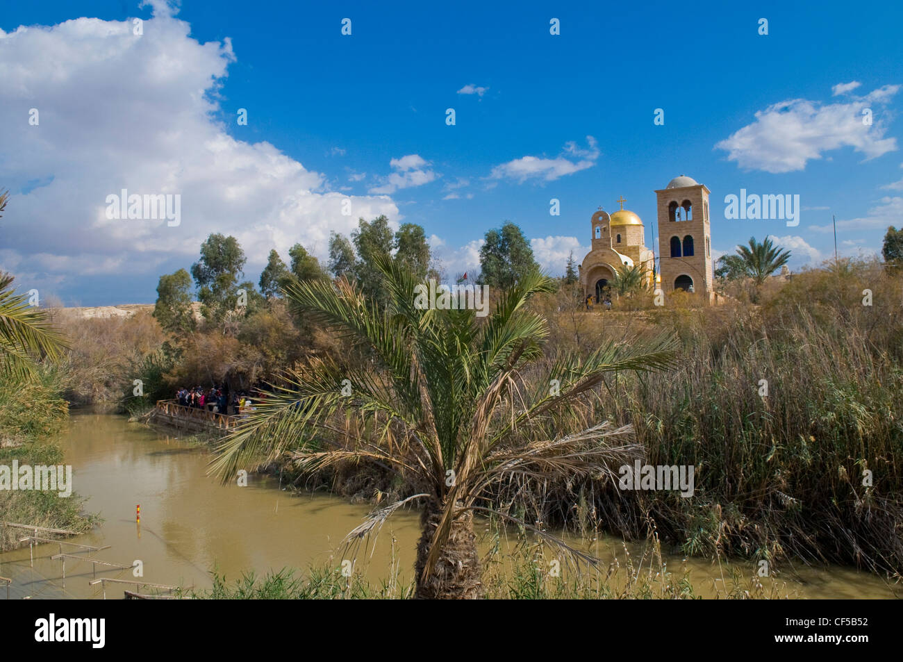 The baptismal site Qasr al yahud in the Jordan river , Israel Stock ...