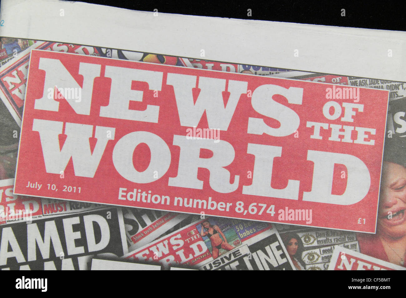 News of the world final edition hi-res stock photography and images - Alamy