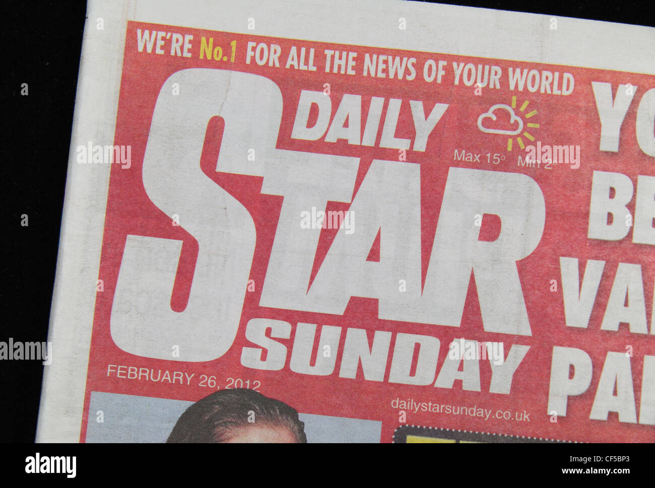The "Daily Star Sunday" tabloid (red top) British Sunday newspaper ...