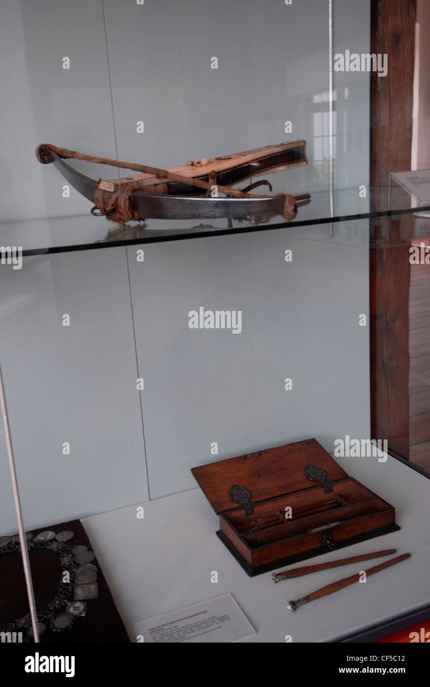 A museum display of a crossbow the imperial castle / Kaiserburg castle ...