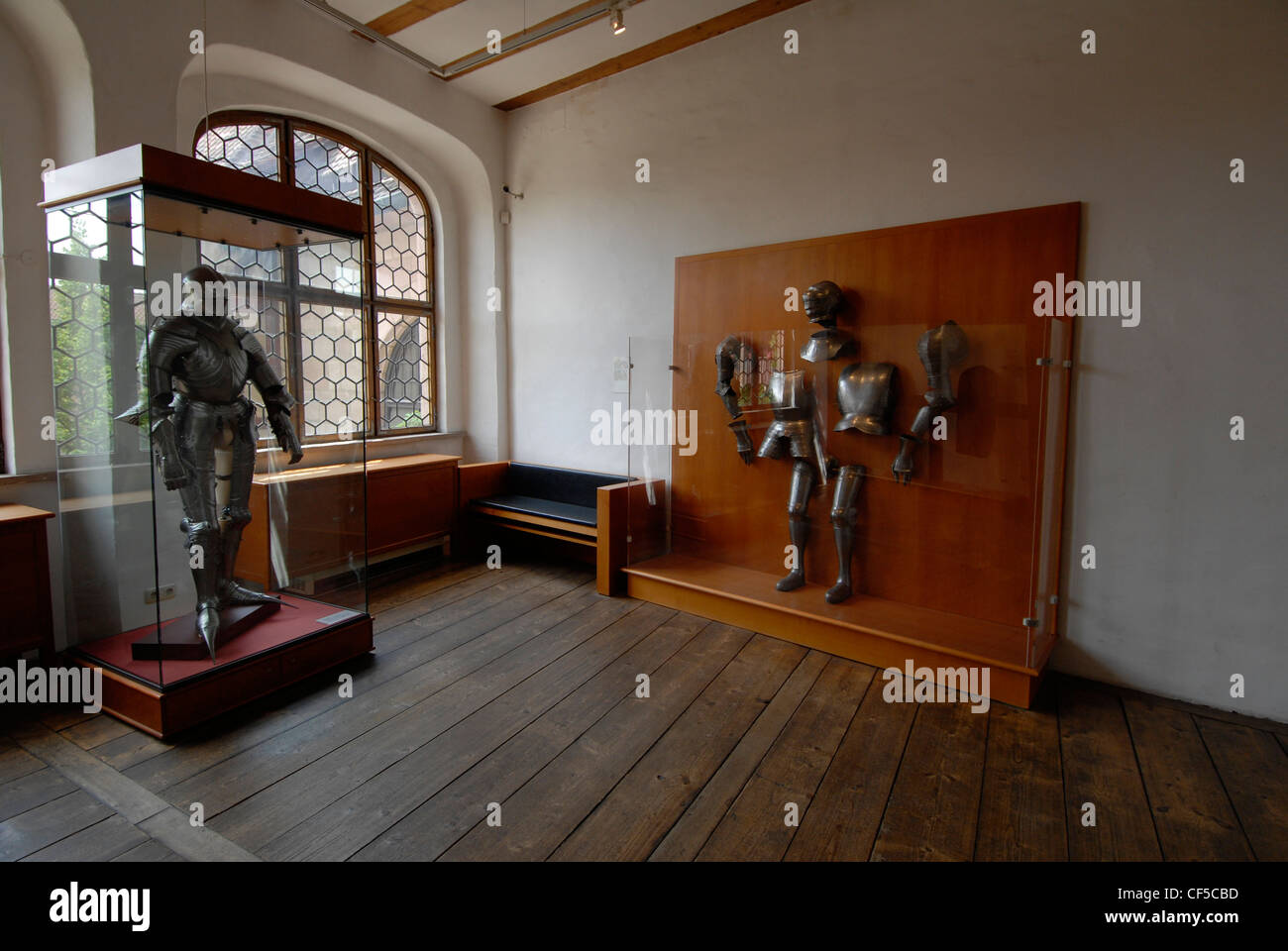 A museum display of a knight's armour suit in the imperial castle ...