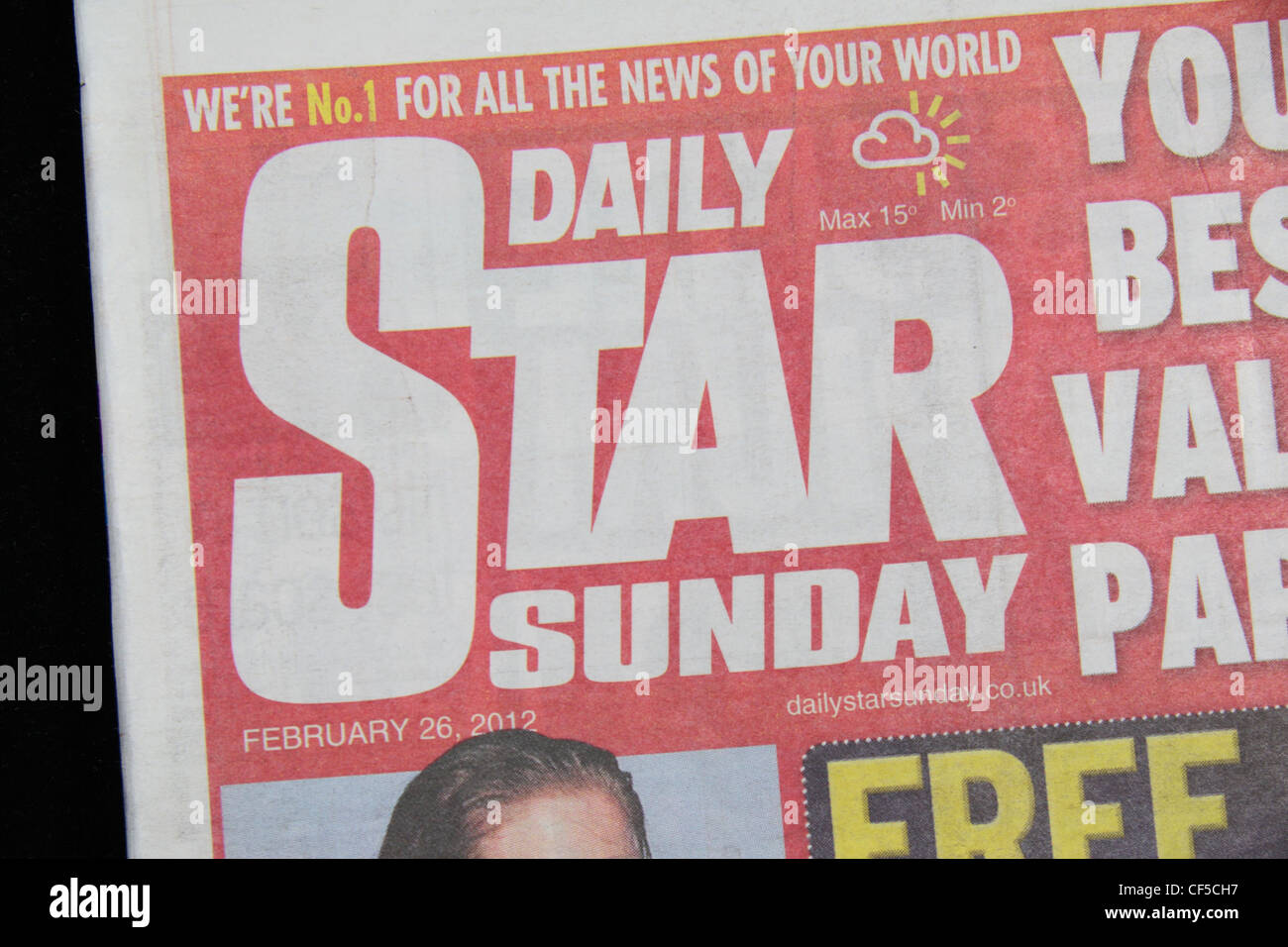 The "Daily Star Sunday" tabloid (red top) British Sunday newspaper ...