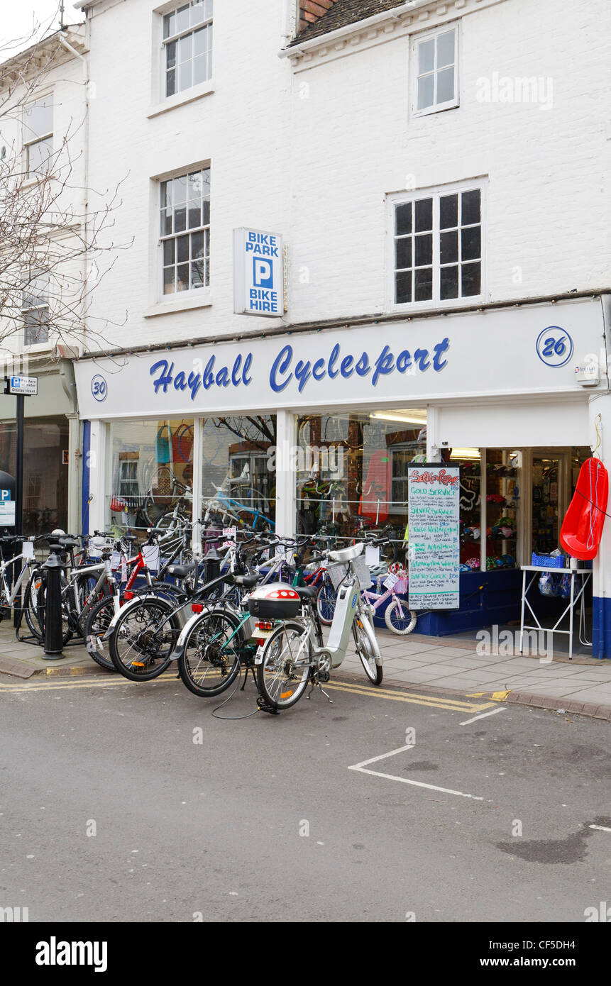 Cycle park and a bicycle shop Stock Photo - Alamy