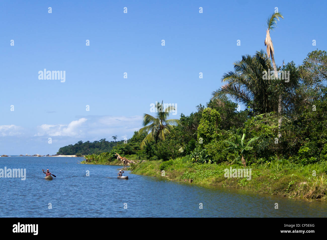 Coastal landscape of the Antongil Bay, east of Madagascar Stock Photo ...
