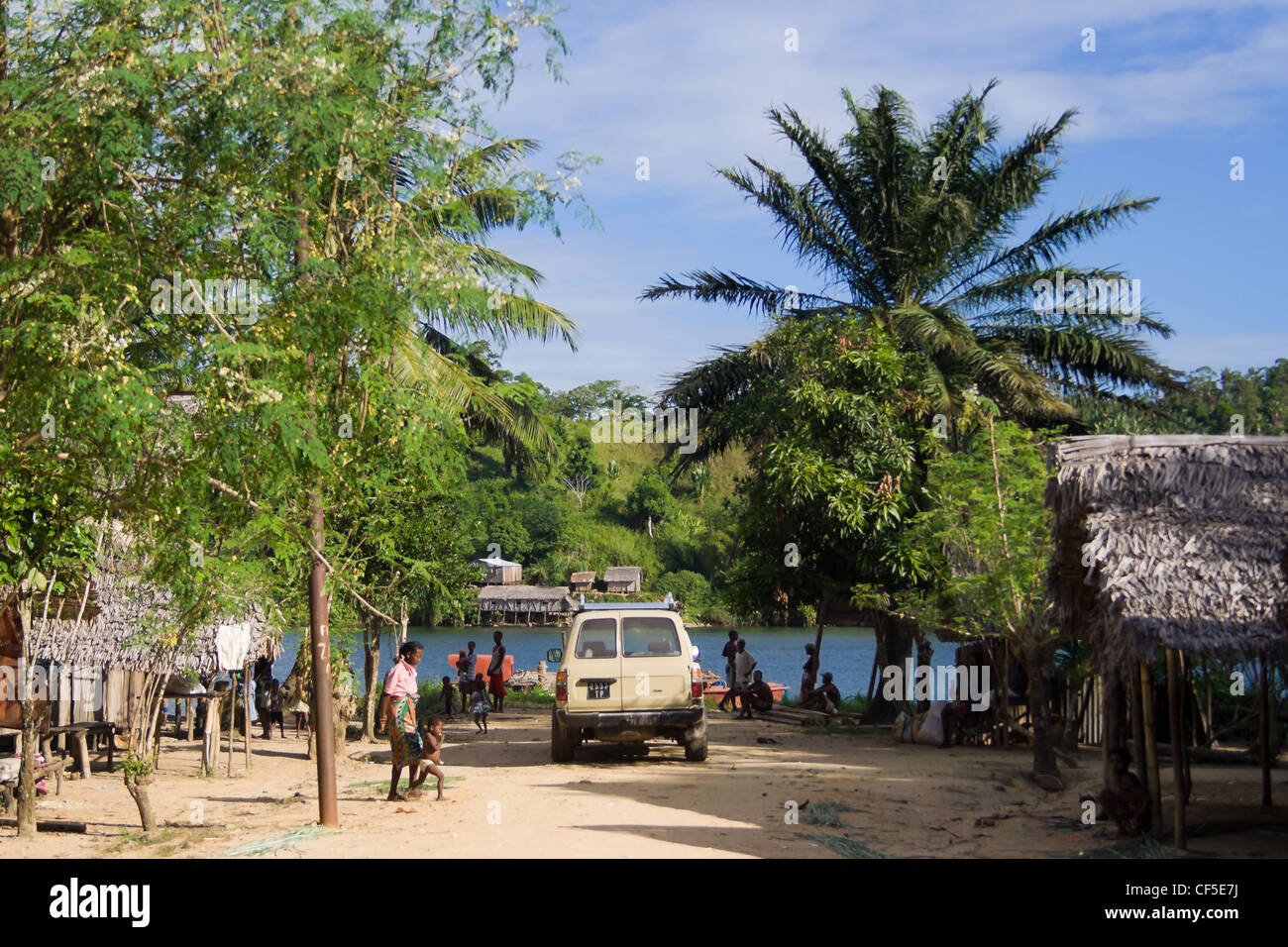 Typical Betsimisaraka village of Antongil bay, eastern Madagascar Stock ...