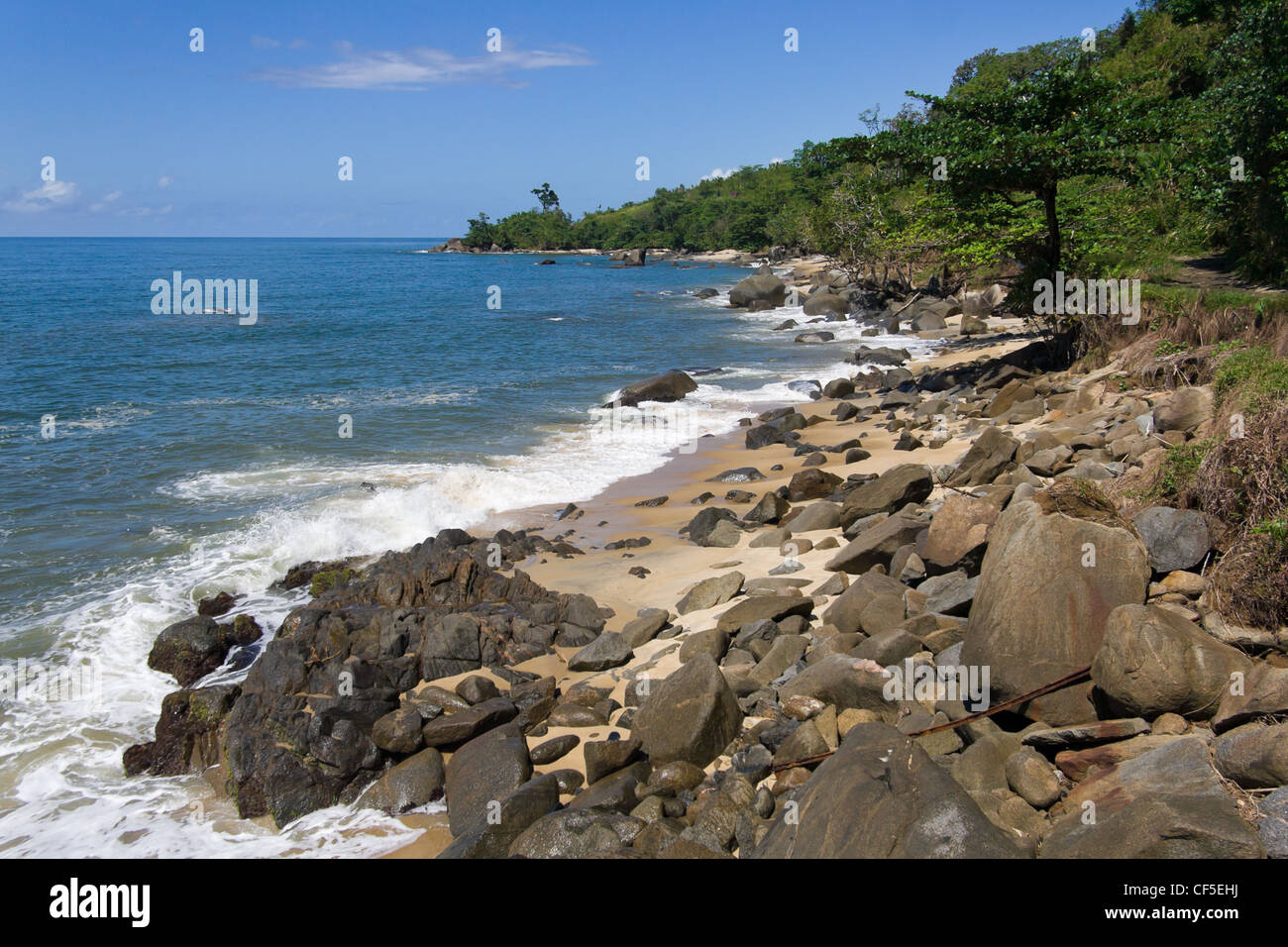 Coastal landscape of the Antongil Bay, east of Madagascar Stock Photo ...
